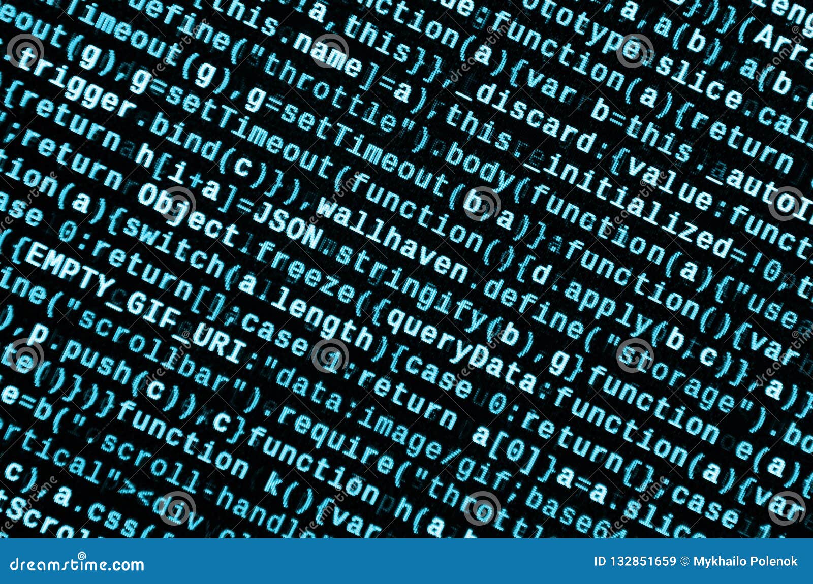 Writing Programming Code on Laptop. Digital Binary Data on Computer Screen Stock Illustration ...