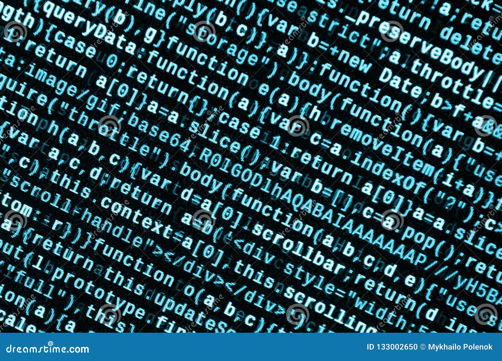 Writing Programming Code on Laptop. Digital Binary Data on Computer Screen Stock Illustration ...