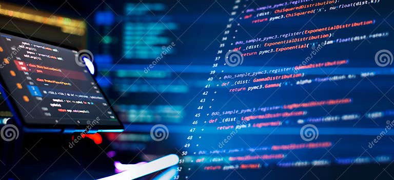 Writing Programming Code On Laptop Software Source Code Programming Code Abstract It