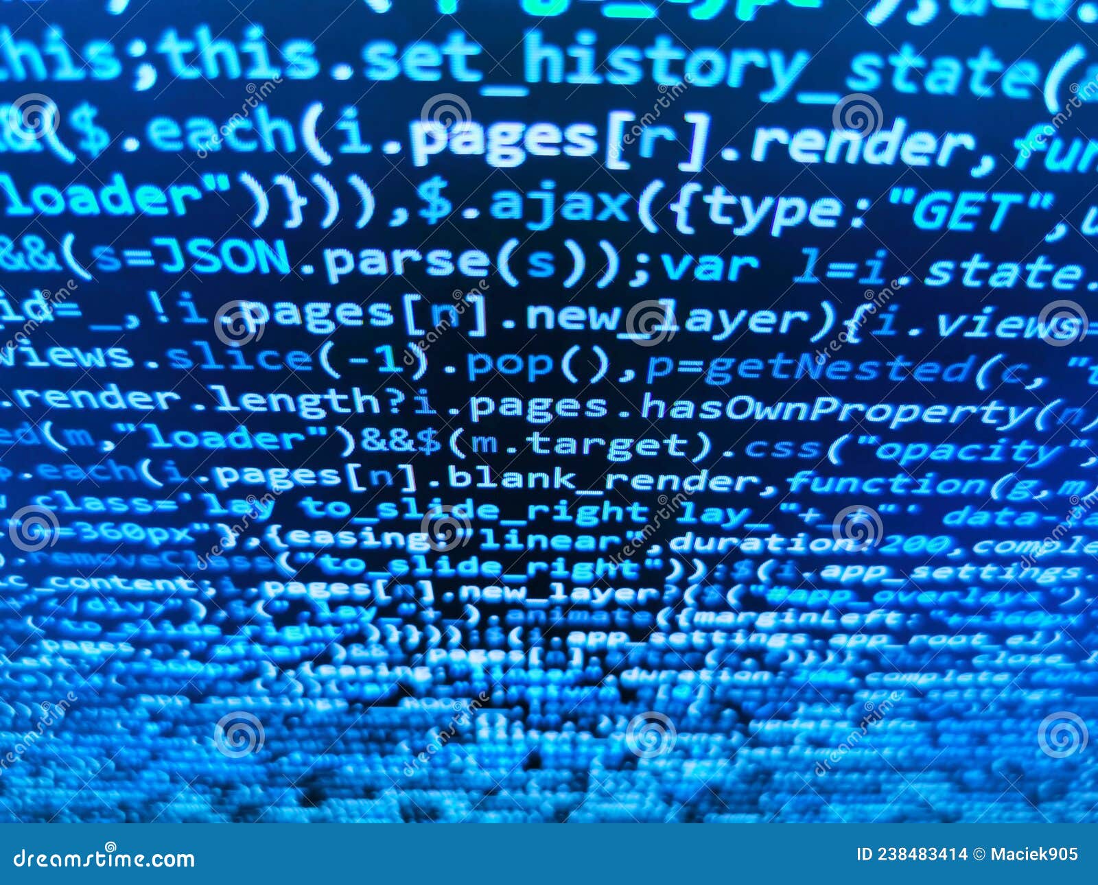 Writing Programming Code On Laptop Programming Source Code Abstract Screen Of Software