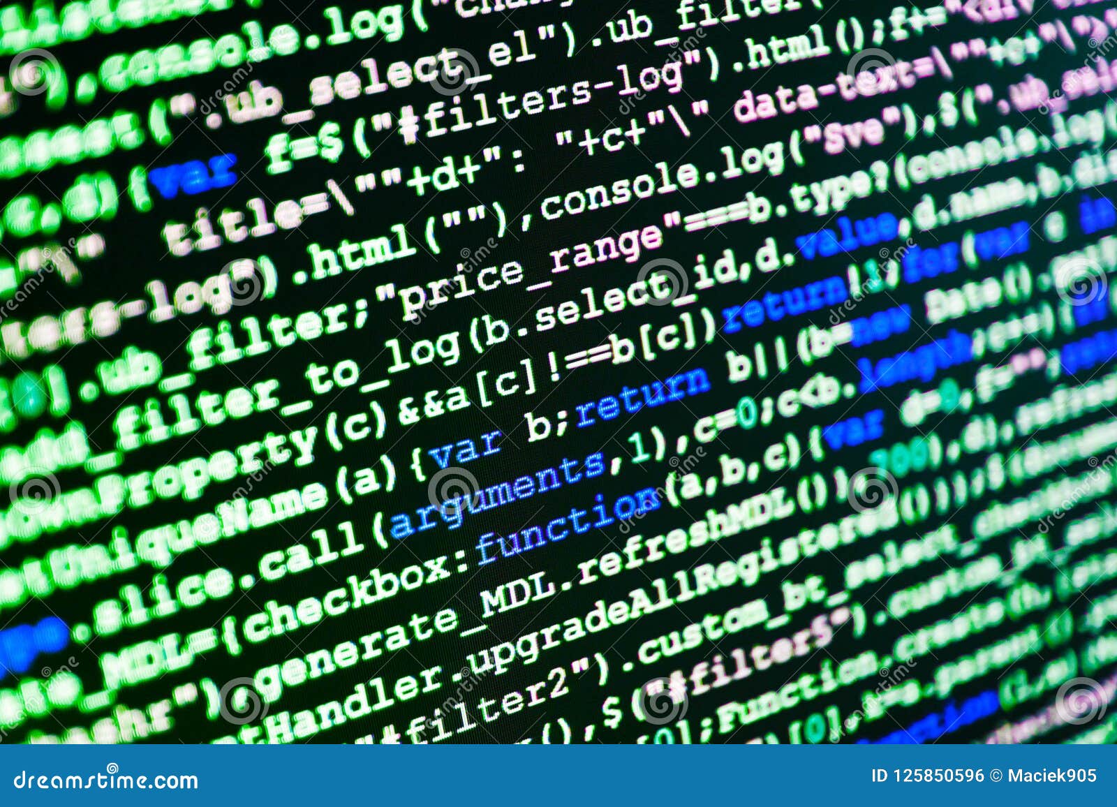Writing Programming Code On Laptop. Software Source Code. Programming Code. Abstract IT ...