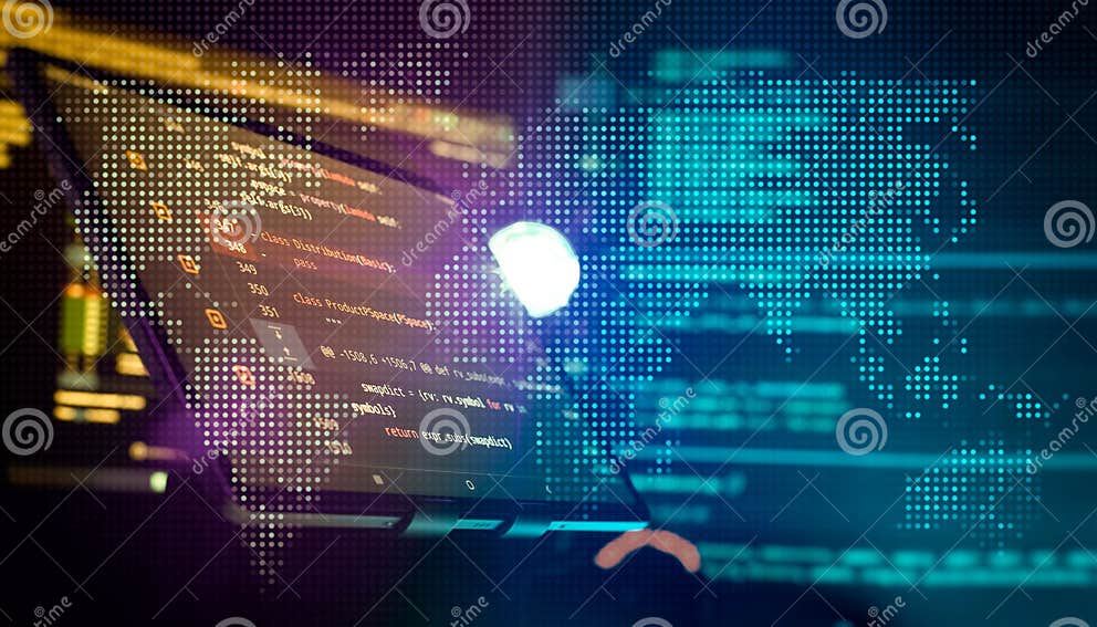 Writing Programming Functions on Laptop. Big Data and Internet of ...