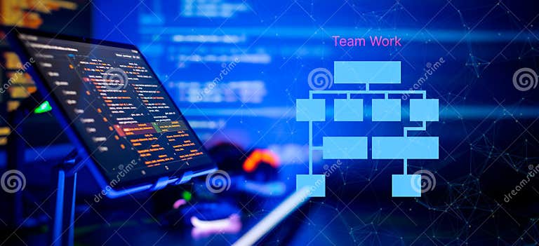 Writing Programming Functions On Laptop Big Data And Internet Of Things Trend Stock Image