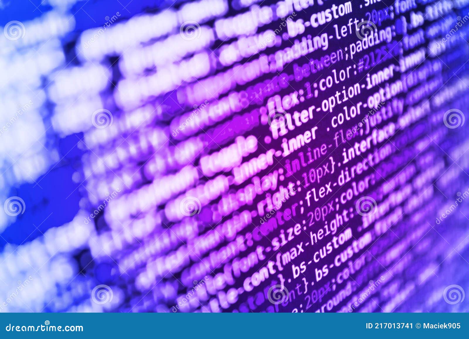 Writing Programming Functions On Laptop Blurred Screen With Selective Focus Abstract Computer
