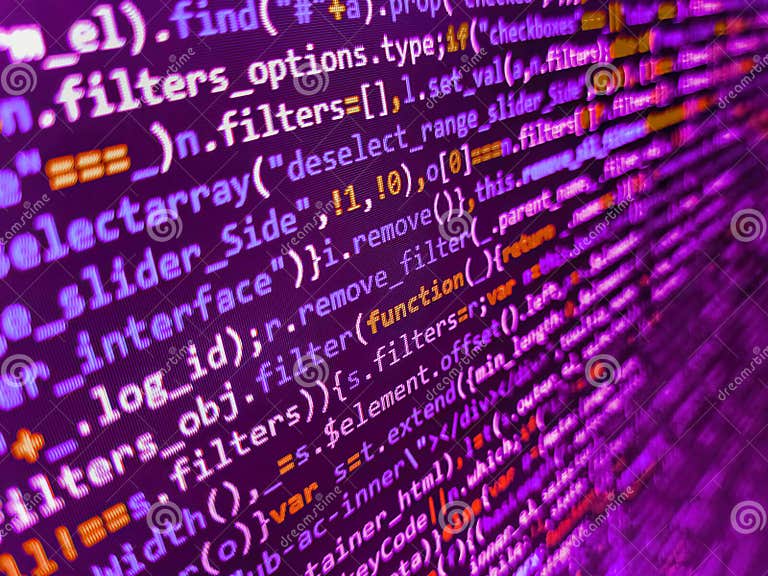 Writing Programming Functions on Laptop. Failure in the Program, Blue ...