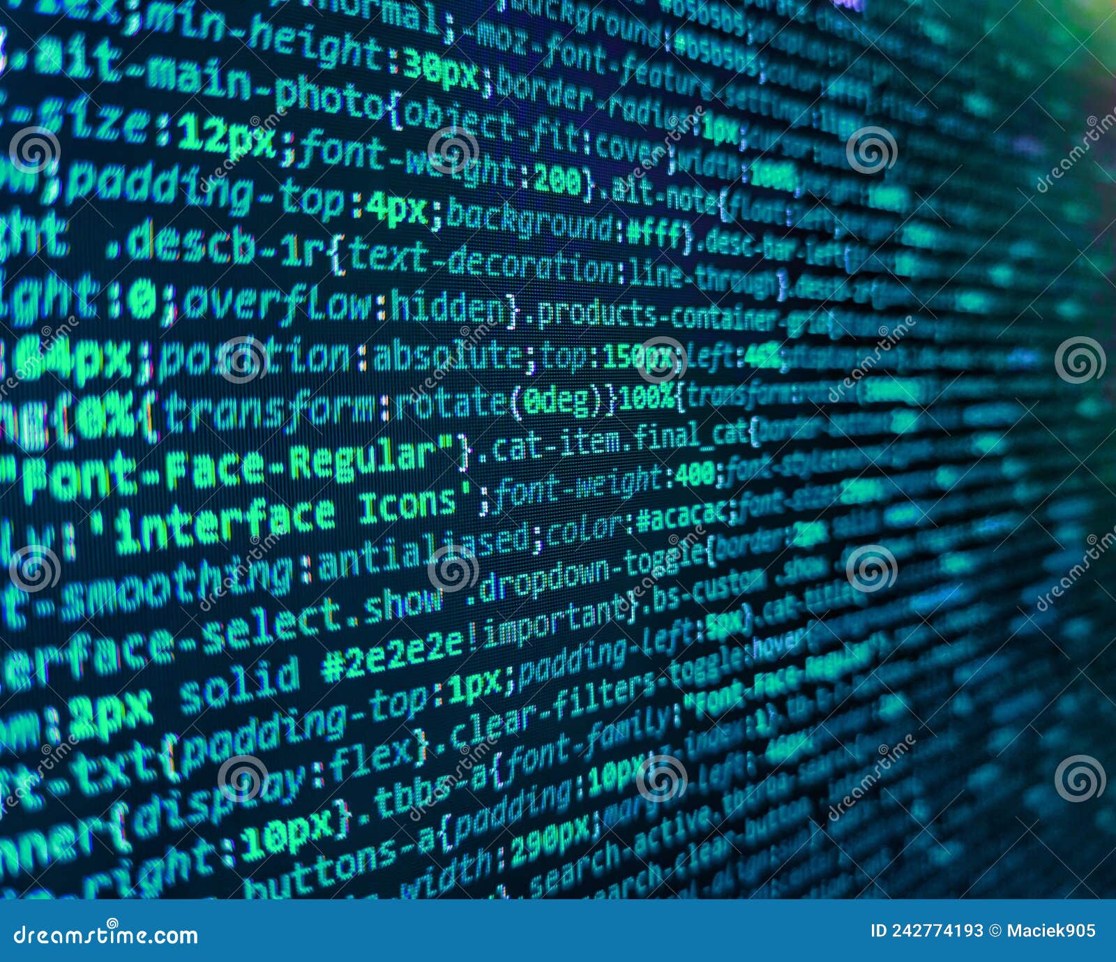 Writing Programming Functions On Laptop Html Code On Lcd Screen
