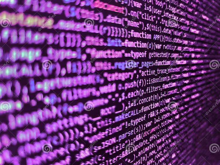 Writing Programming Functions On Laptop Programmer Developer Screen Html5 Concept Macro