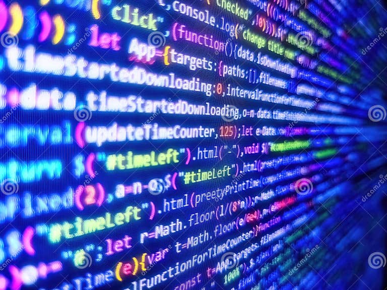 Writing Programming Functions on Laptop. Software Background Stock ...