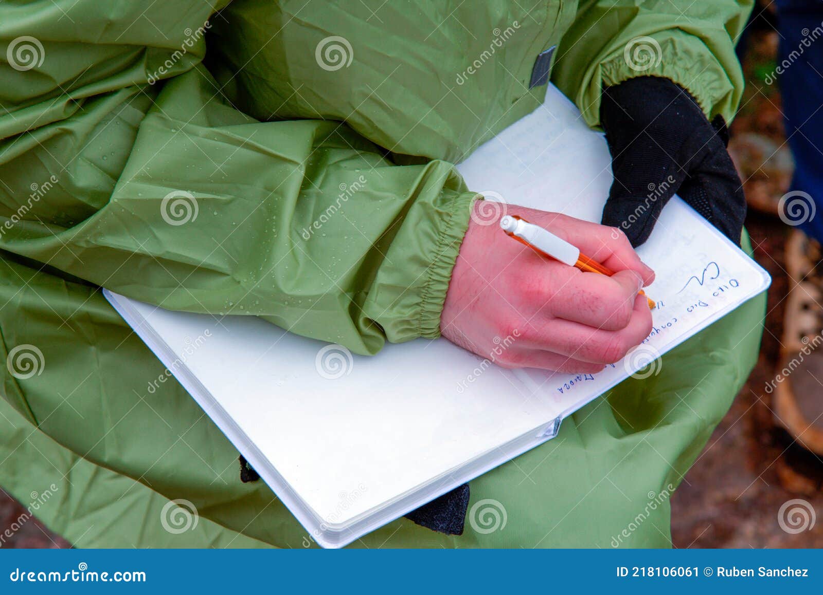 Writing in the rain stock image. Image of male, green - 218106061