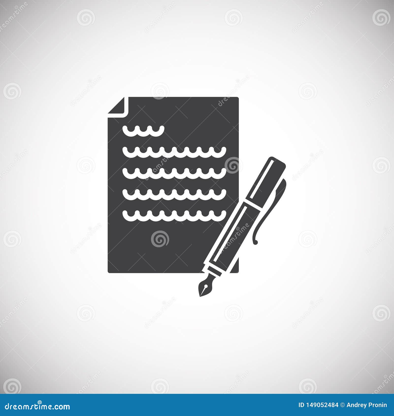 Writing Related Icon on Background for Graphic and Web Design. Simple ...