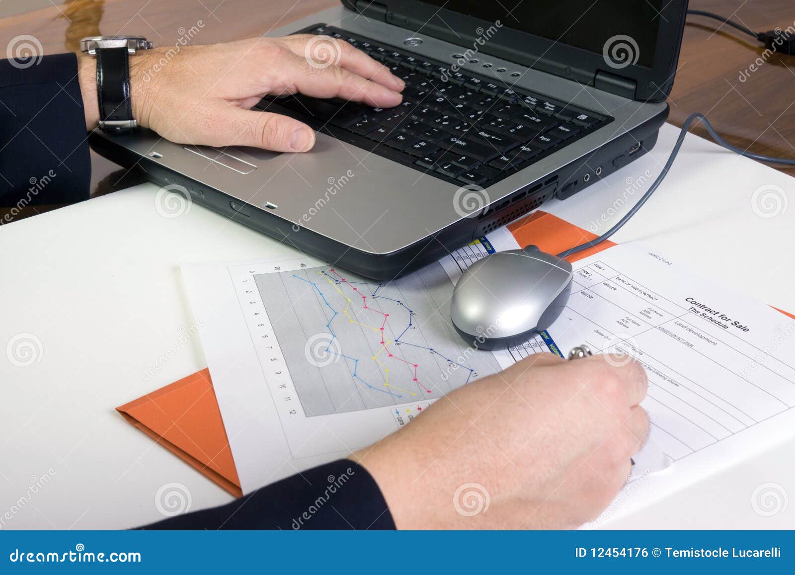 Writing reports stock photo. Image of computer, paper - 12454176