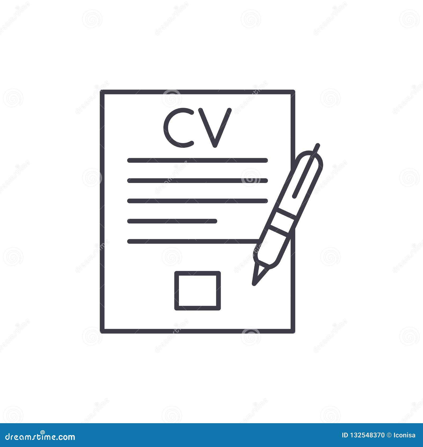 Writing a Resume Line Icon Concept. Writing a Resume Vector Linear ...