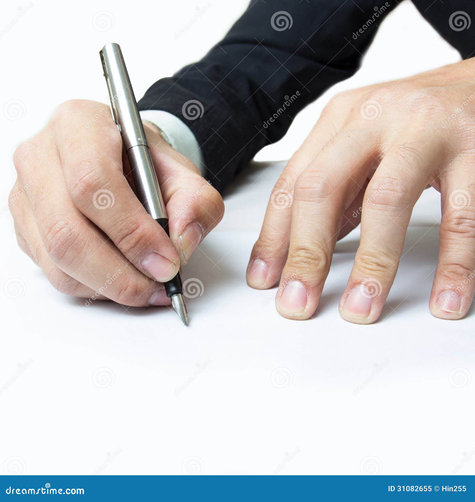 Writing with right hand stock image. Image of signing - 31082655