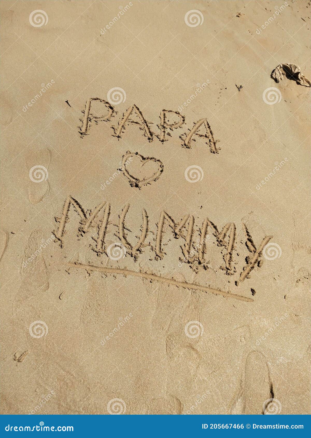 Writing in sand on beach stock photo. Image of font - 205667466