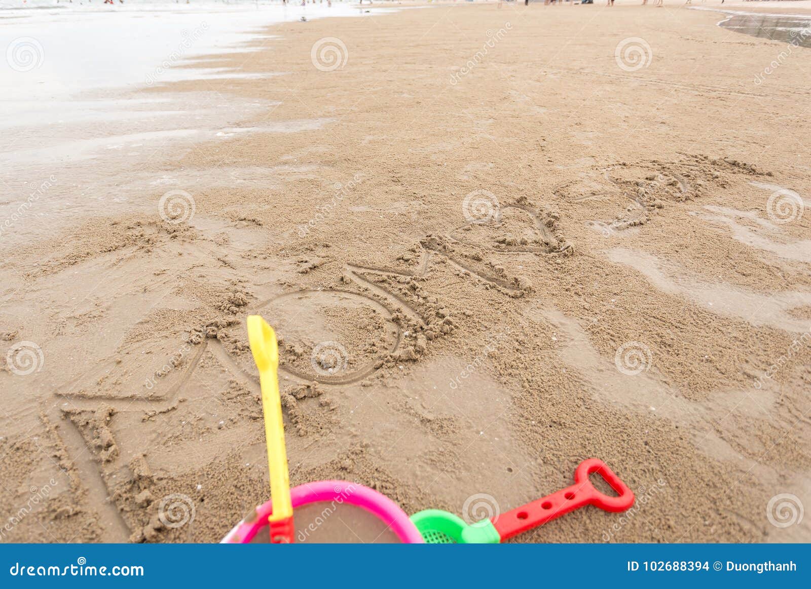 Writing in the sand stock photo. Image of basic, peaceful - 102688394
