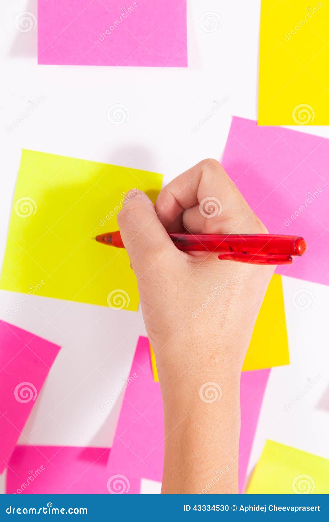 Writing On Screen- Wall Covered With Sticky Notes Stock Photo - Image ...