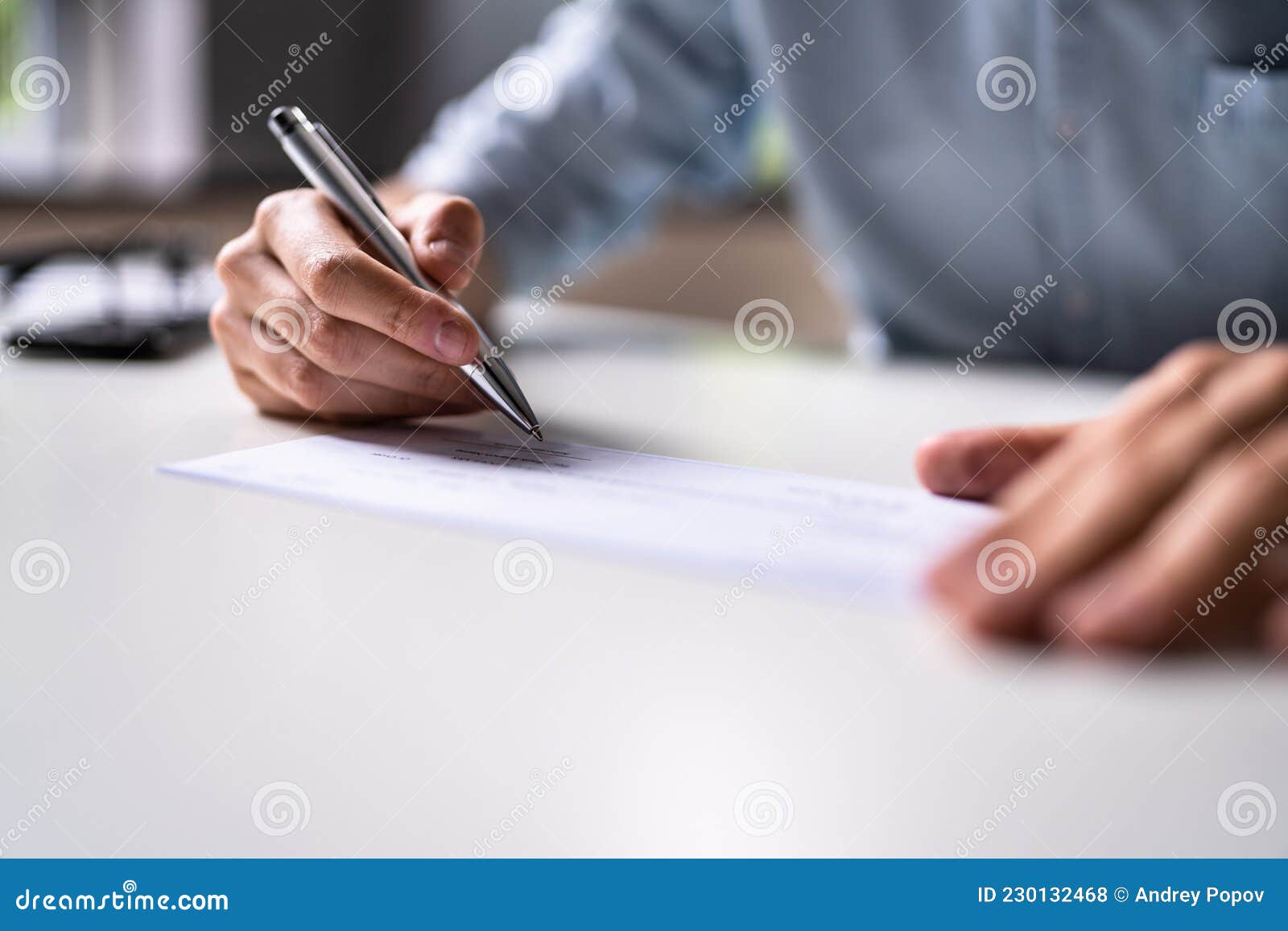 Writing and Signing Check Document Stock Photo - Image of cheques ...