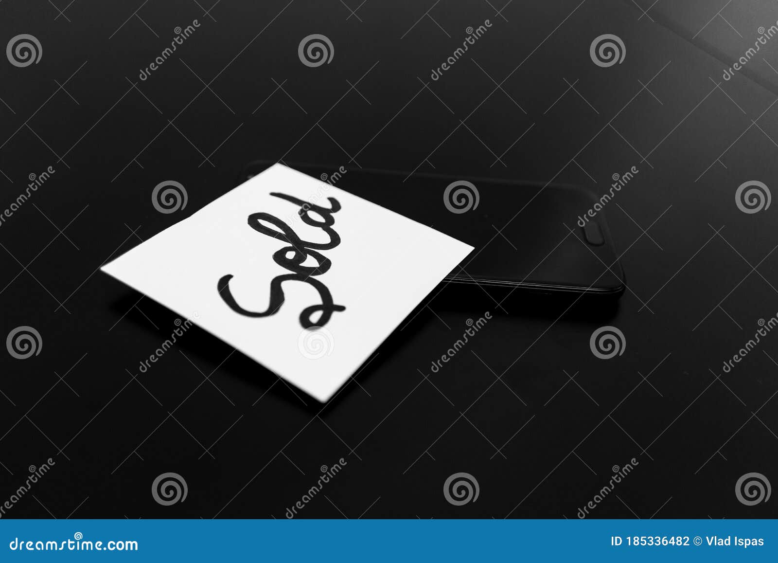 Writing Sold on Paper. Sold on Colorful Sticky Paper Note Stock Photo ...
