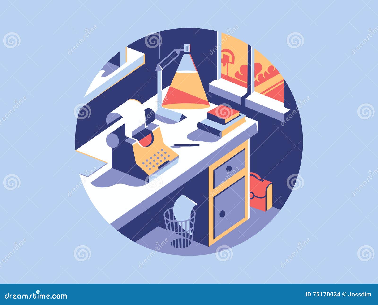 Writing space flat stock vector. Illustration of retro - 75170034