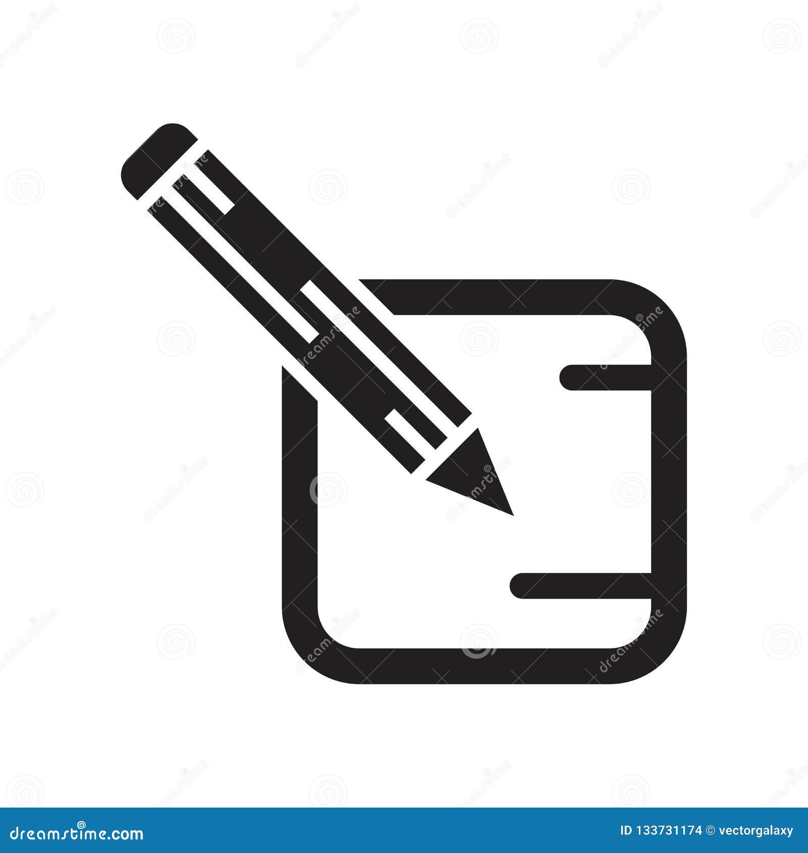 Writing Square Icon Vector Sign and Symbol Isolated on White Background ...