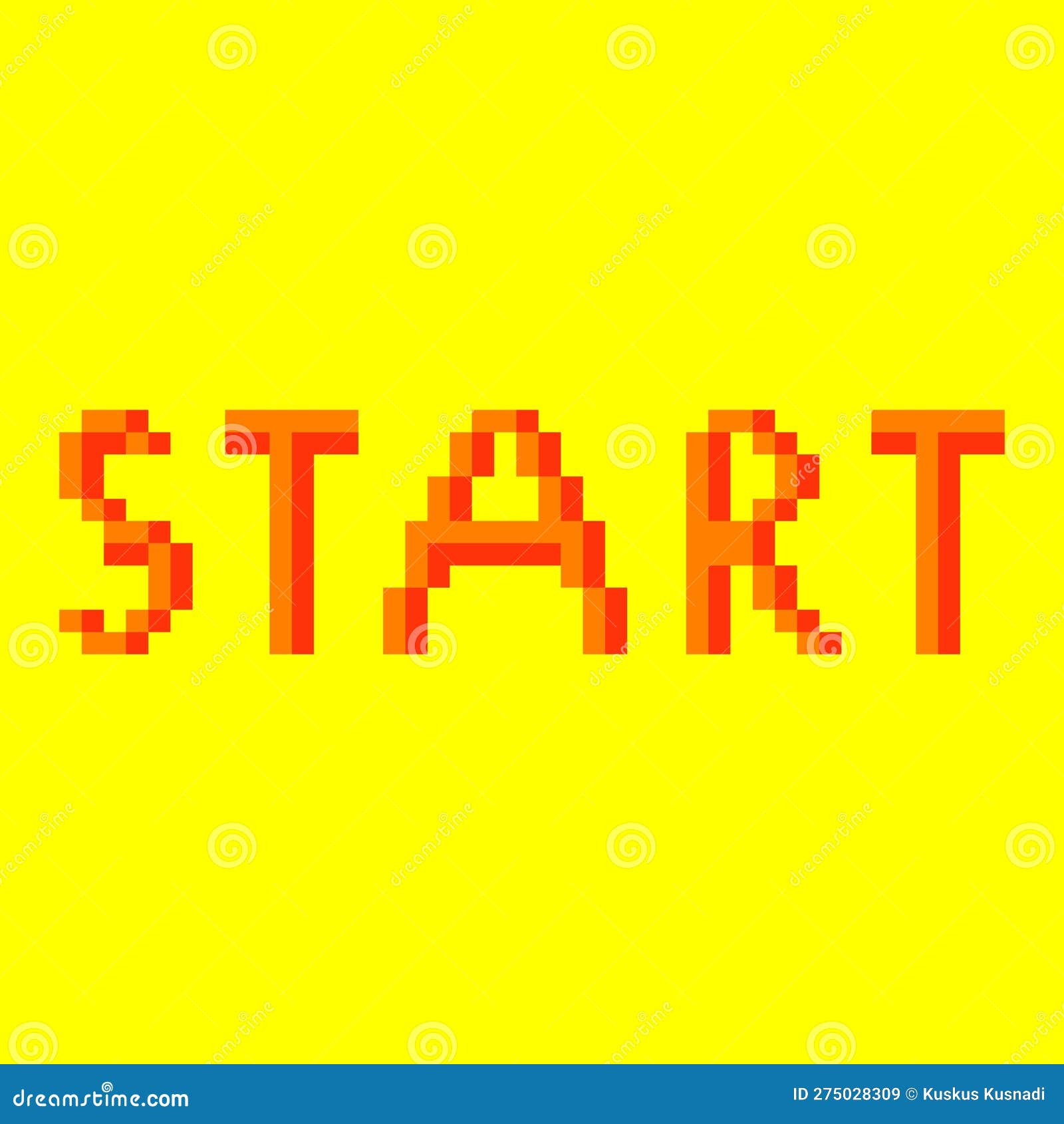 Writing Start with Pixel Art Stock Vector - Illustration of frame ...