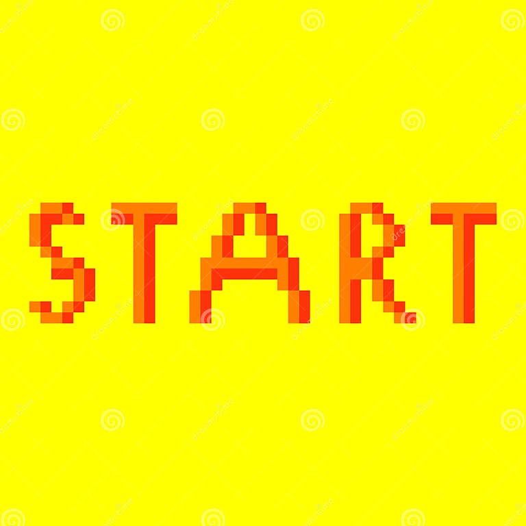 Writing Start with Pixel Art Stock Vector - Illustration of frame ...