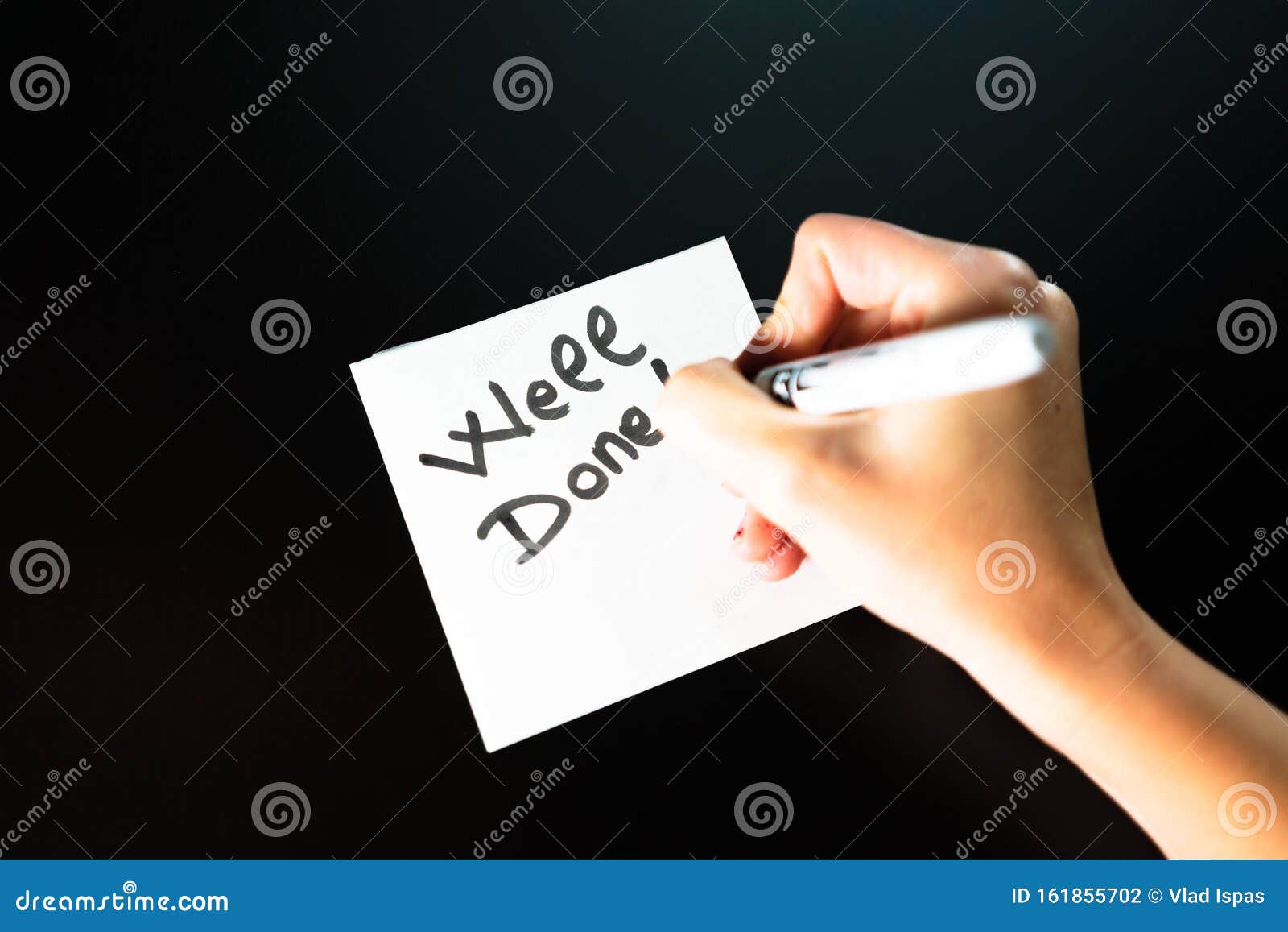 Writing on Sticky Note Well Done! Text with Well Done! on Paper Stock ...