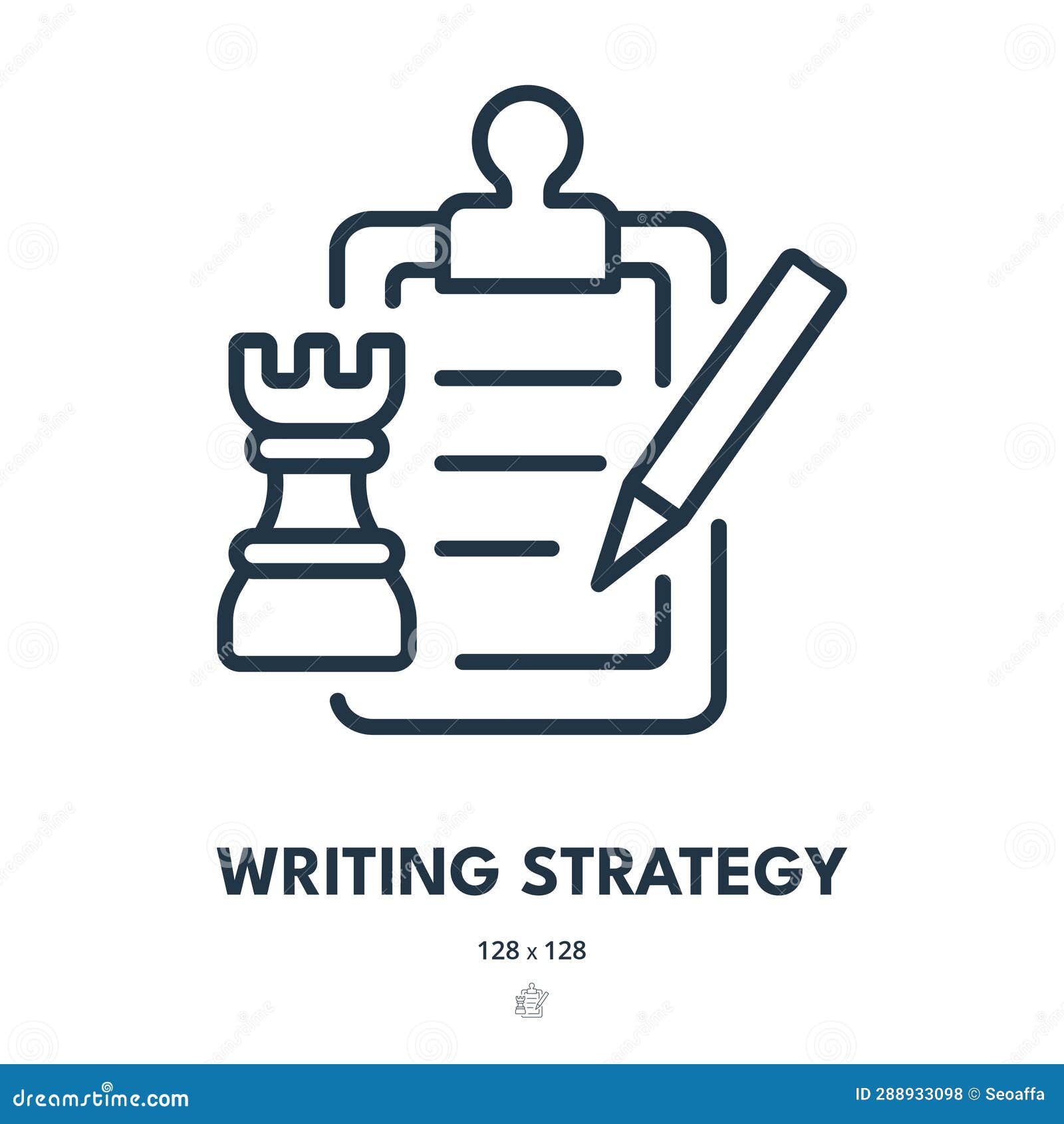 Writing Strategy Icon. Copywriting, Text, Writing. Editable Stroke ...