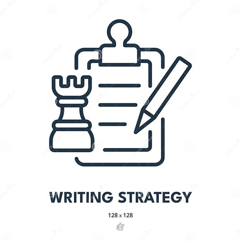 Writing Strategy Icon. Copywriting, Text, Writing. Editable Stroke ...