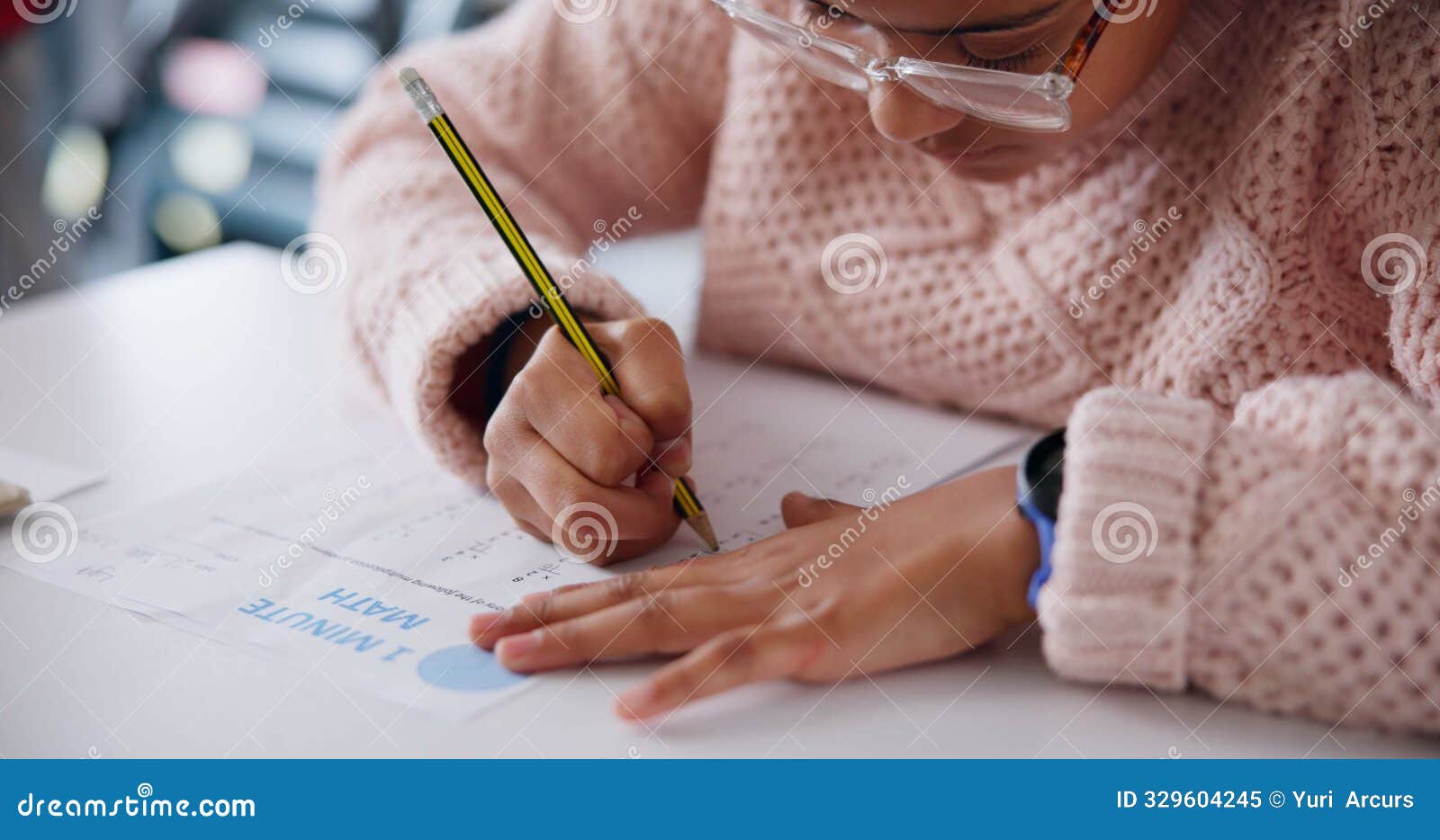 Writing, Student and Exam in Classroom, Hands and Multiple Choice for ...