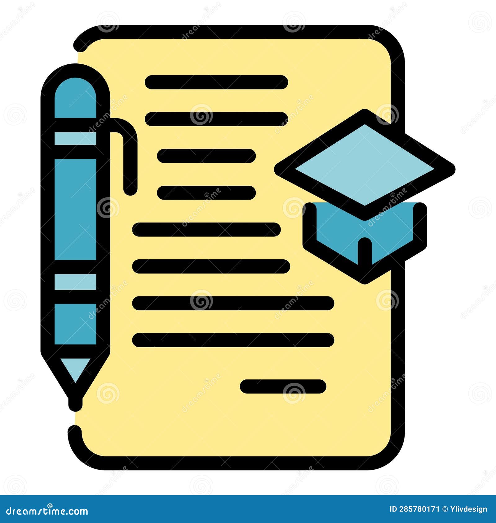 Writing Student Icon Vector Flat Stock Illustration - Illustration of ...