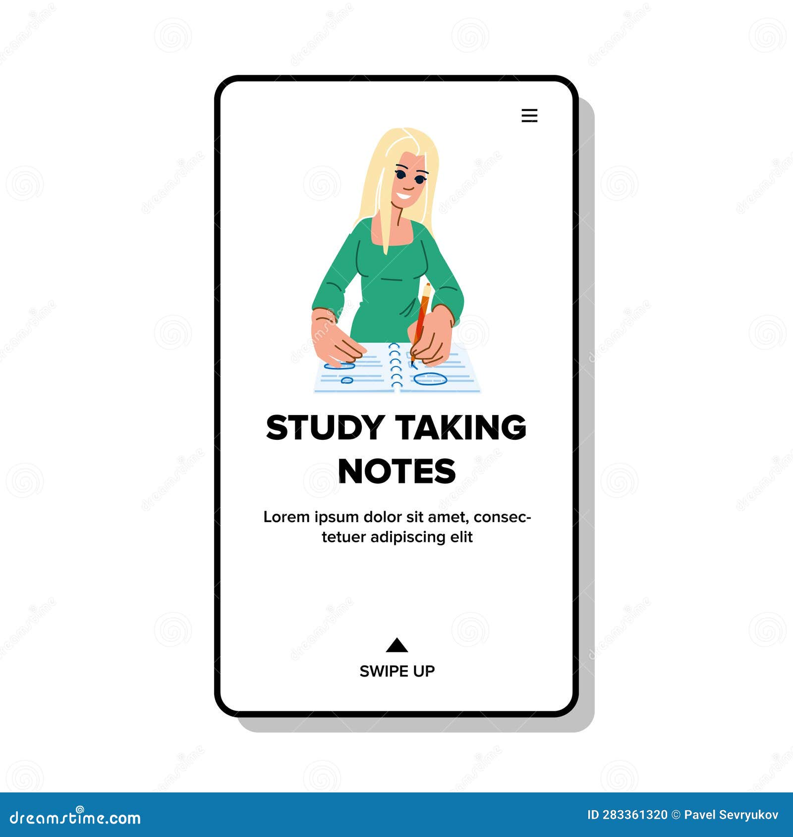 Writing Study Taking Notes Vector Stock Vector - Illustration of ...