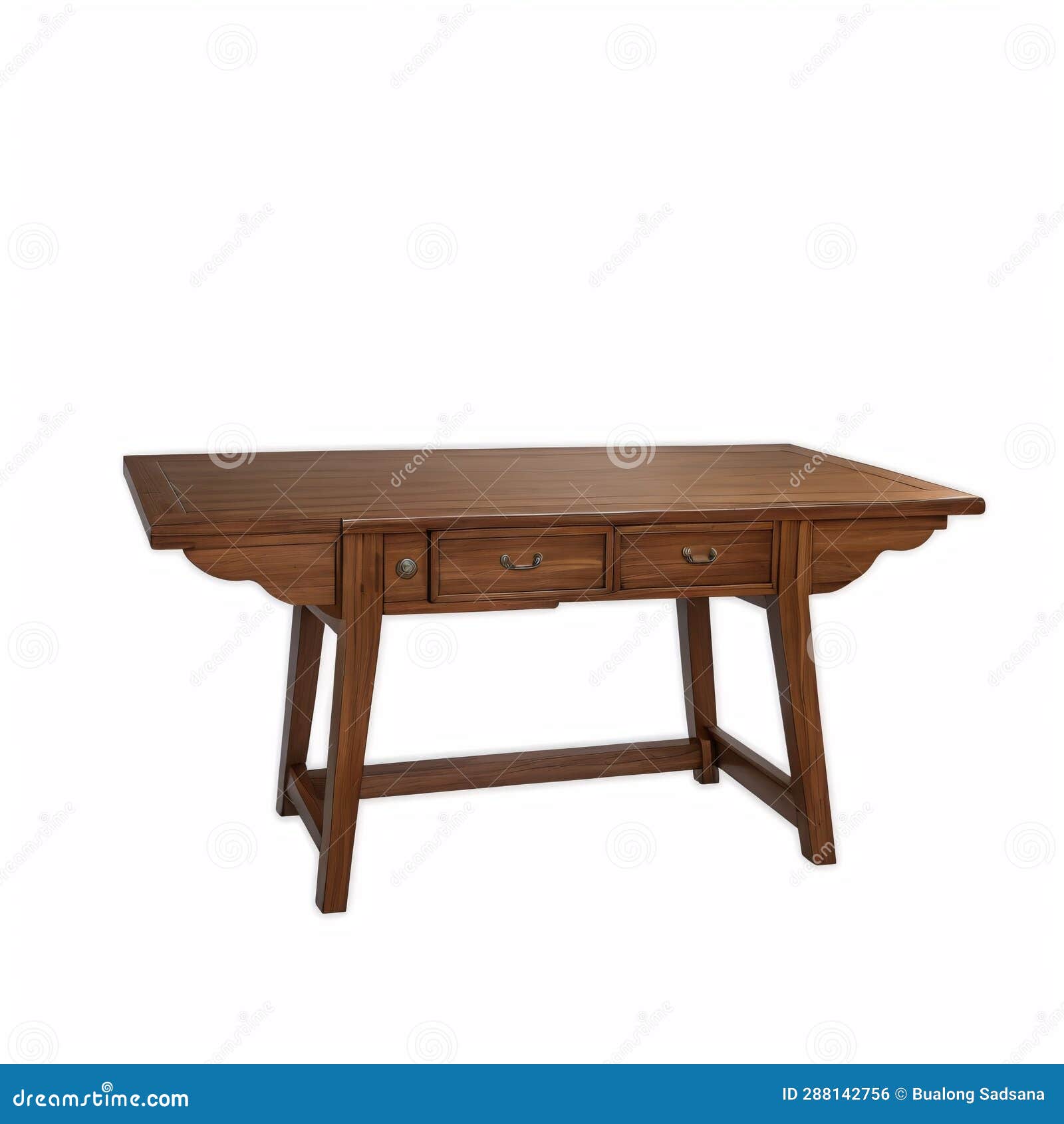 The Writing Table is Isolated on a White Background. Stock Illustration ...