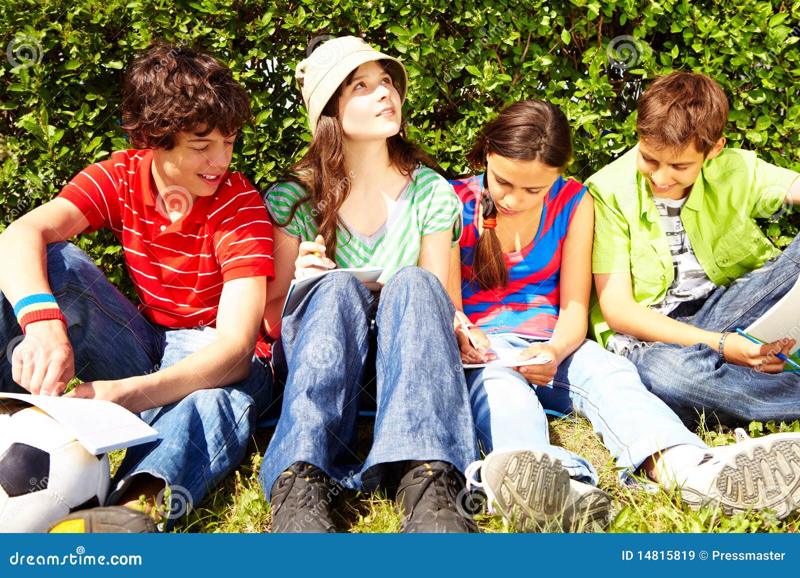 Writing task stock image. Image of pensive, happy, idea - 14815819