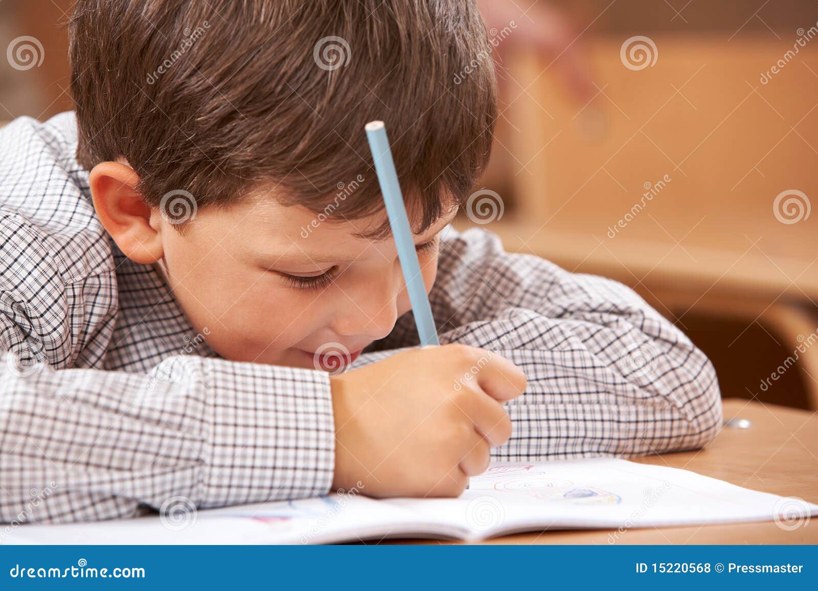 Writing task stock photo. Image of closeup, pensive, grade - 15220568