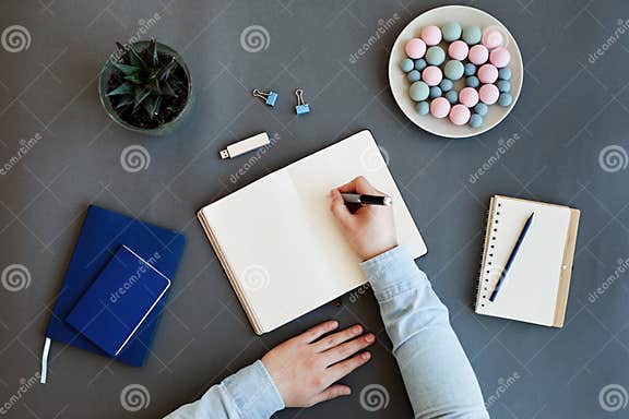 Writing Tasks Down in Diary Stock Photo - Image of schedule, notepad ...