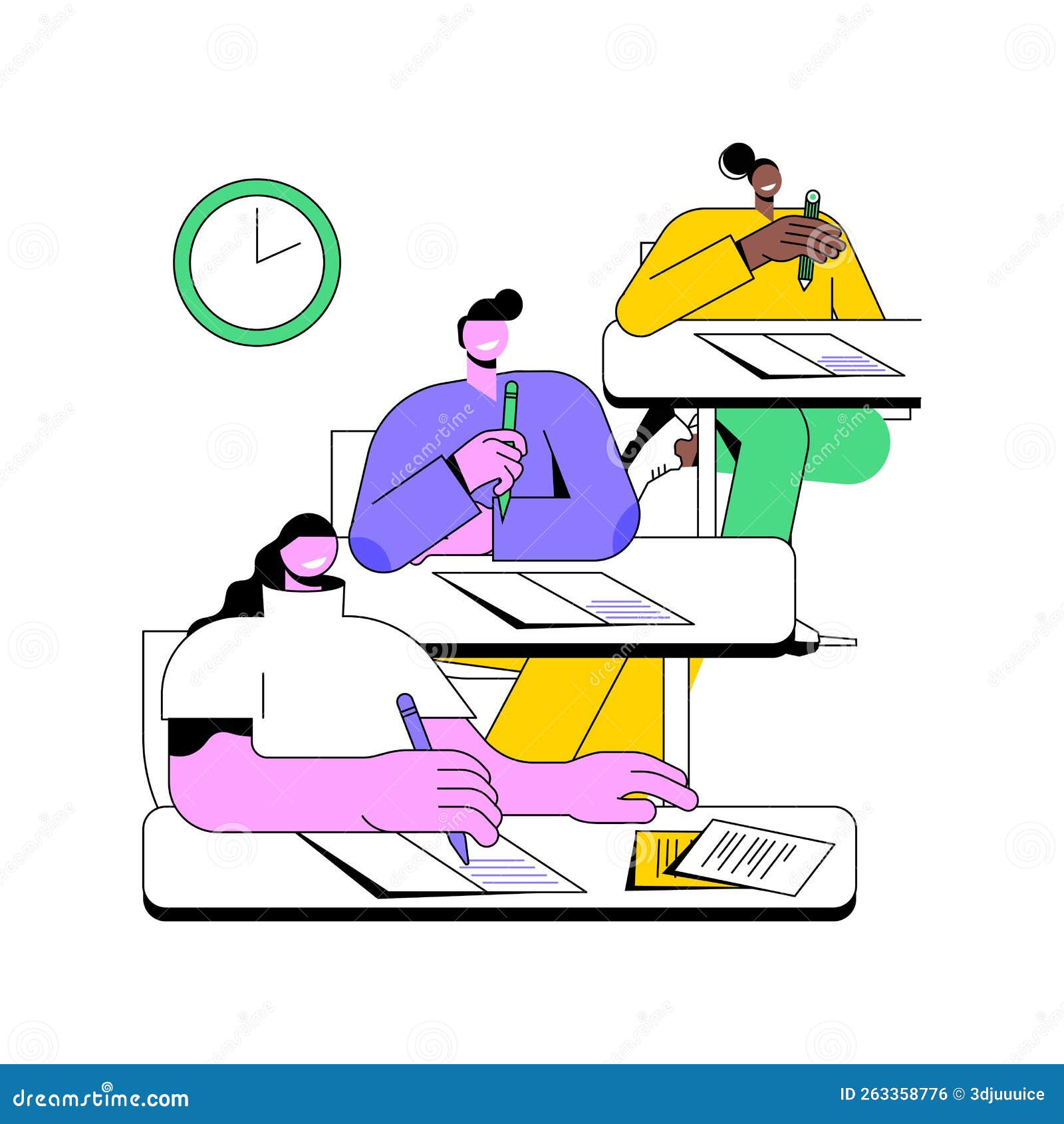 Writing Test Isolated Cartoon Vector Illustrations. Stock Vector ...