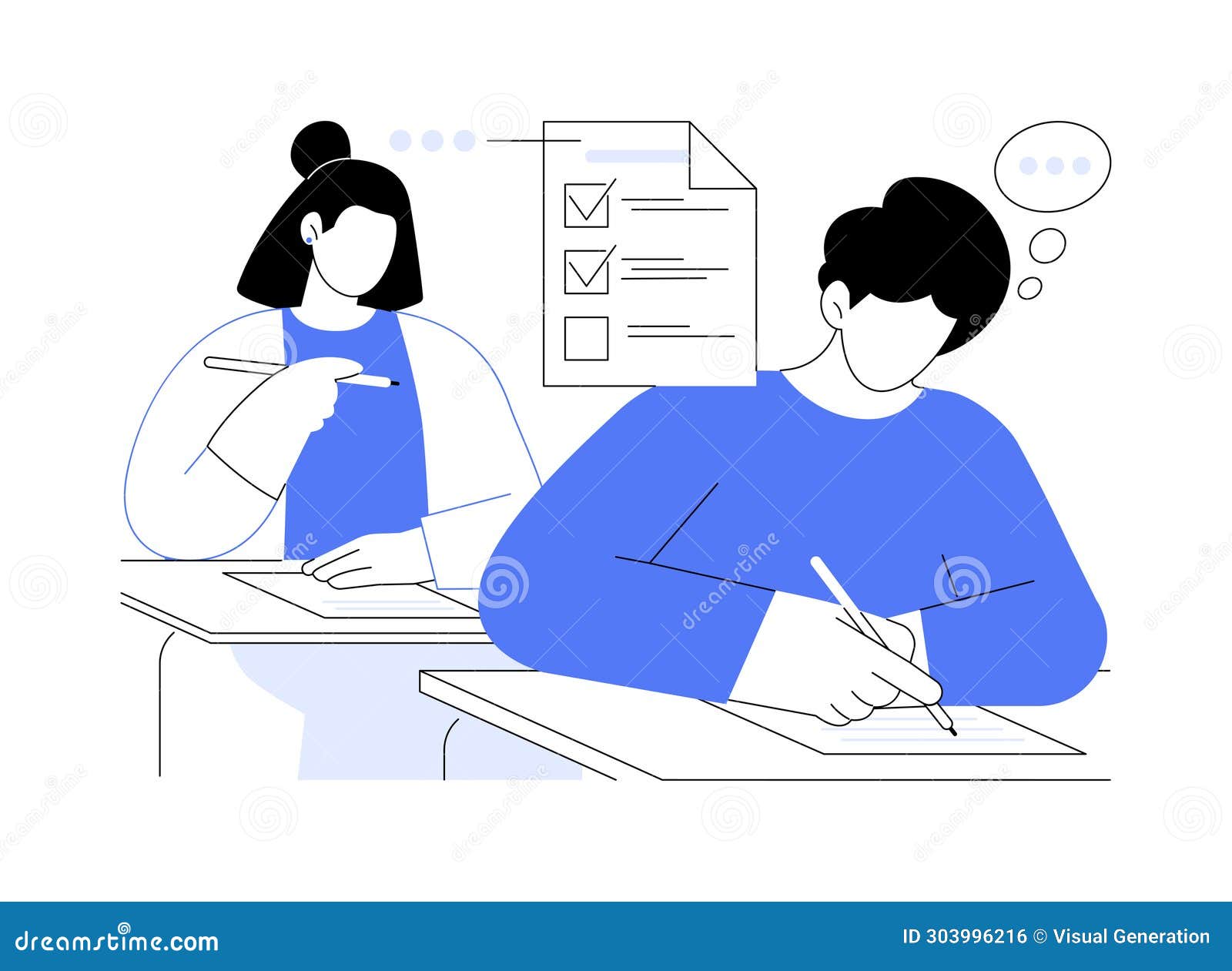 Writing Test Isolated Cartoon Vector Illustrations. Stock Vector ...