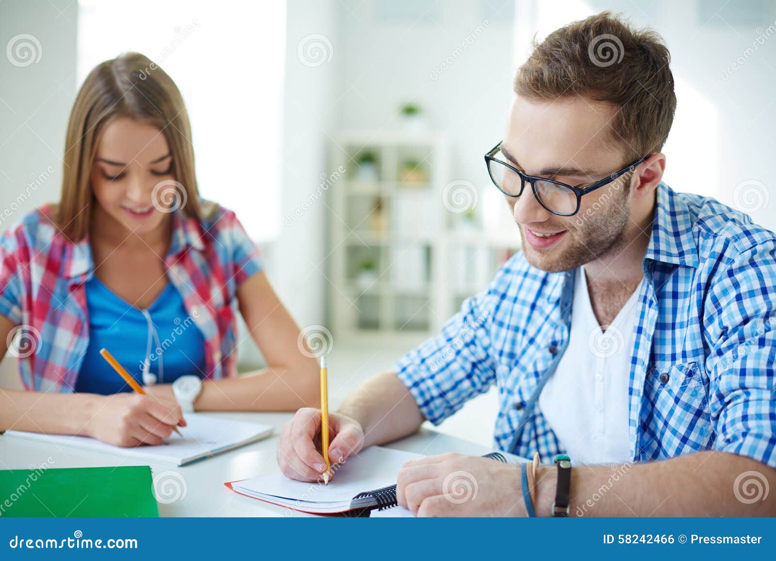 Writing test stock photo. Image of female, highschool - 58242466