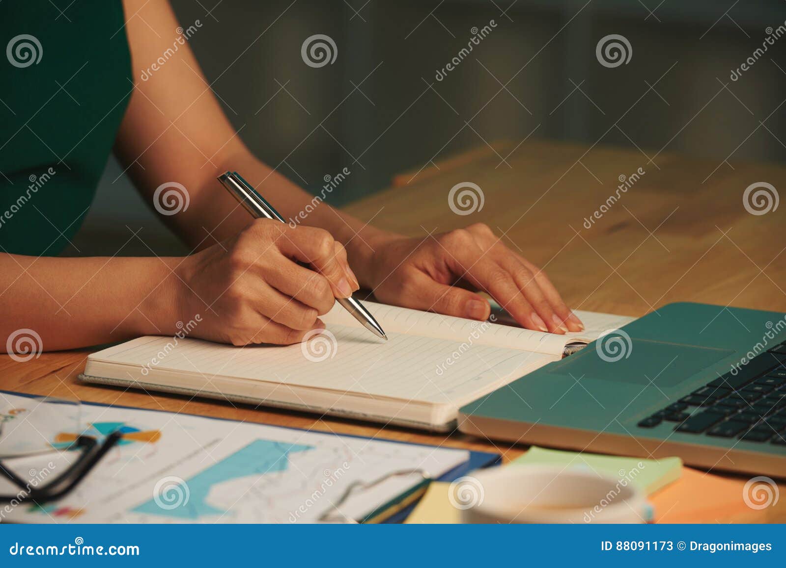 Writing in textbook stock image. Image of hands, idea - 88091173