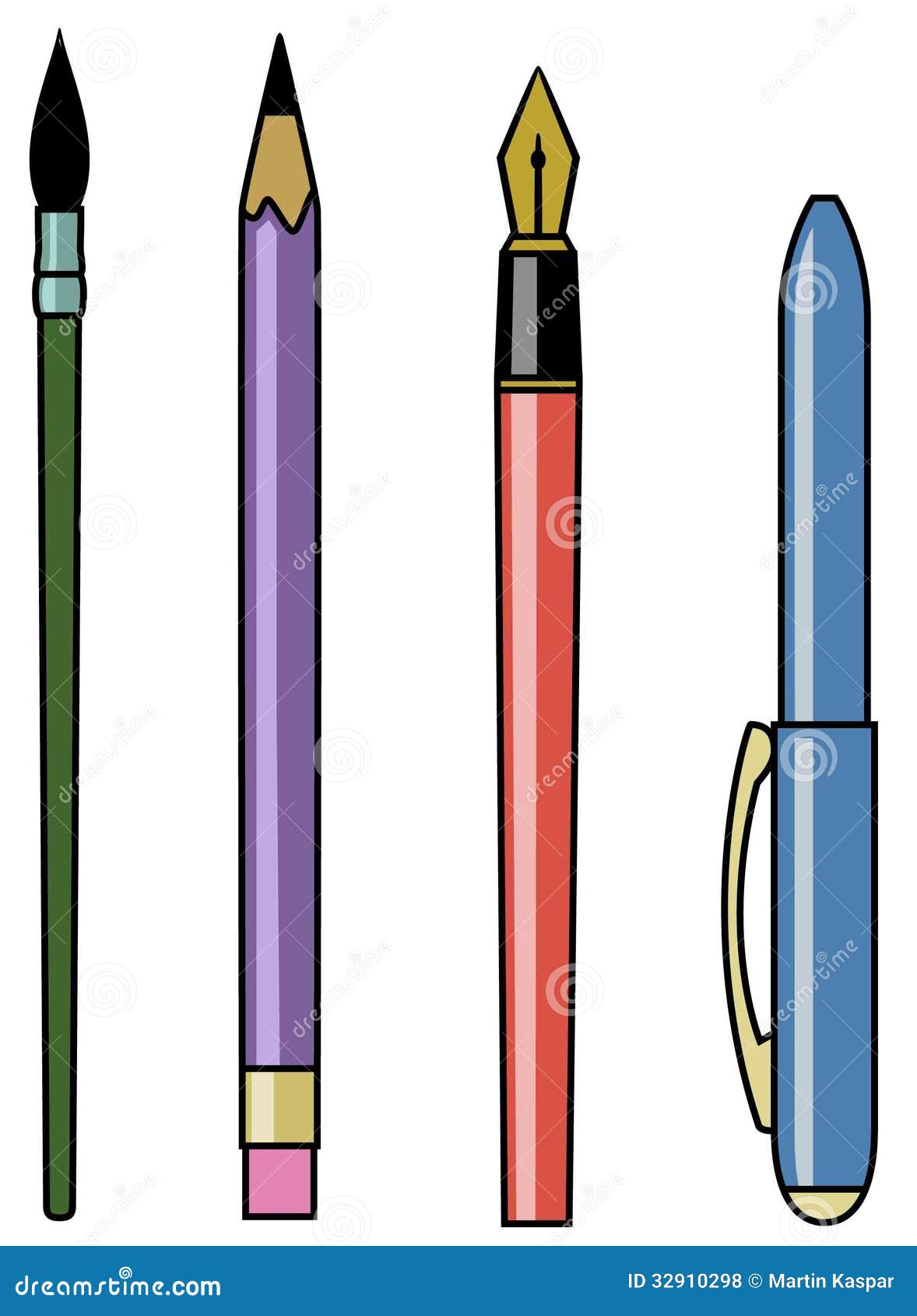 Writing tools stock vector. Illustration of writing, vector - 32910298
