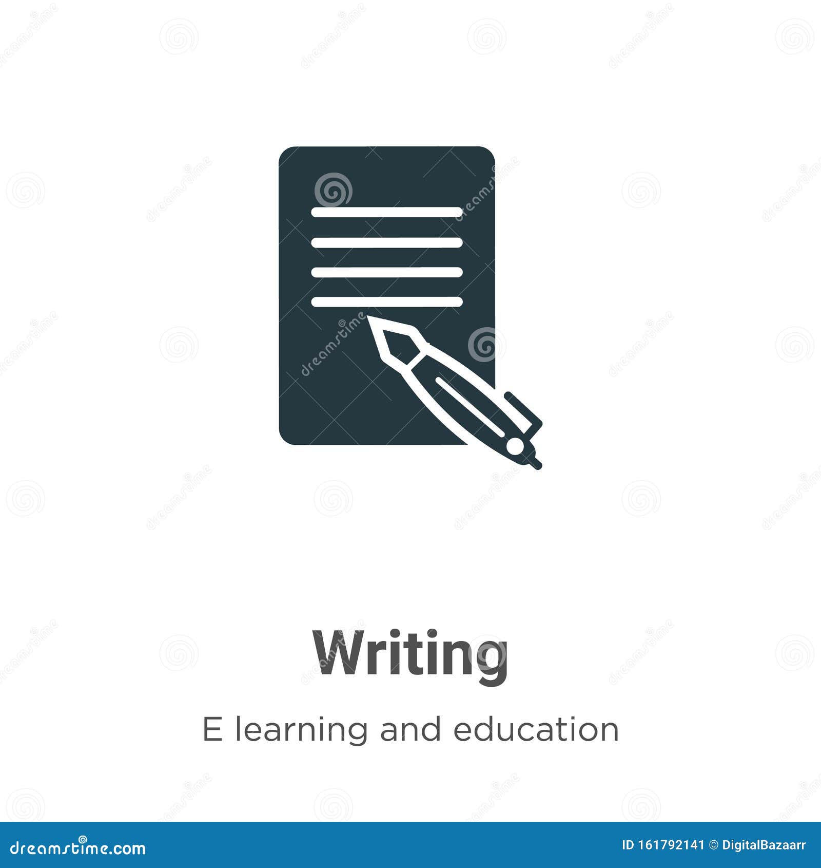 Writing Vector Icon on White Background. Flat Vector Writing Icon ...