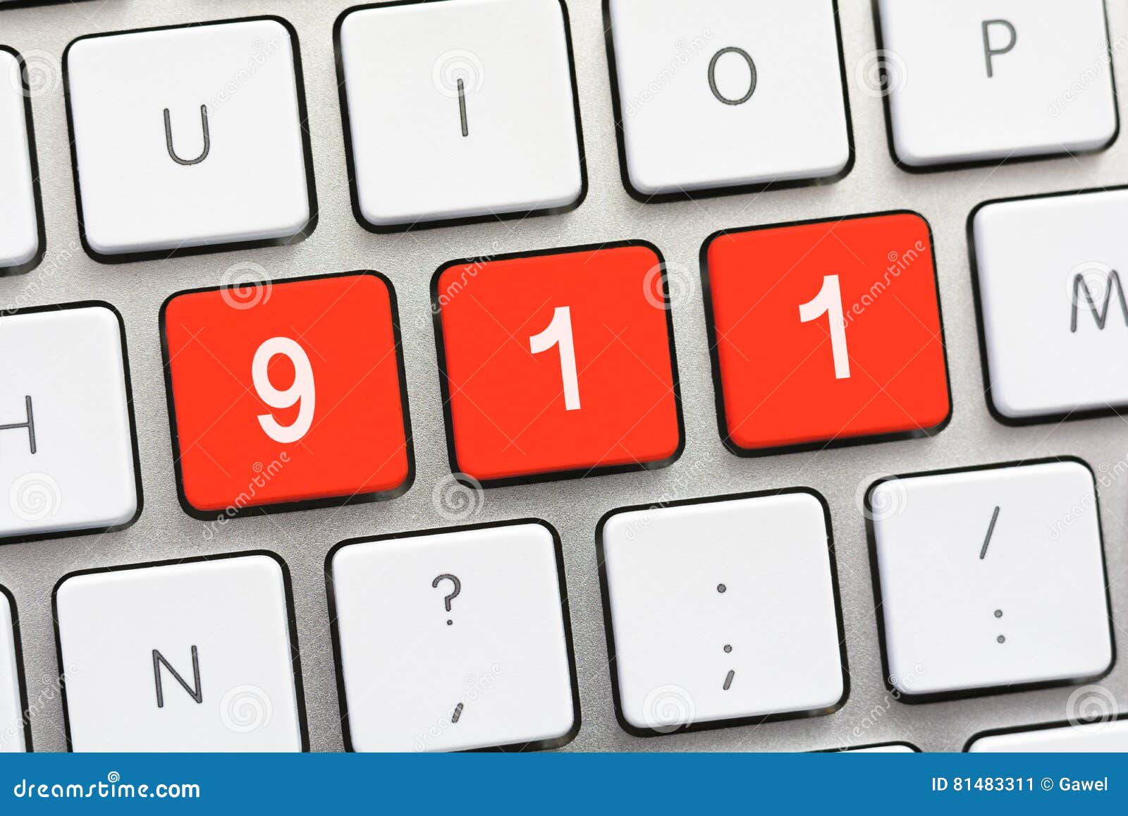 911 Writing on White Keyboard Stock Image - Image of united, computer ...