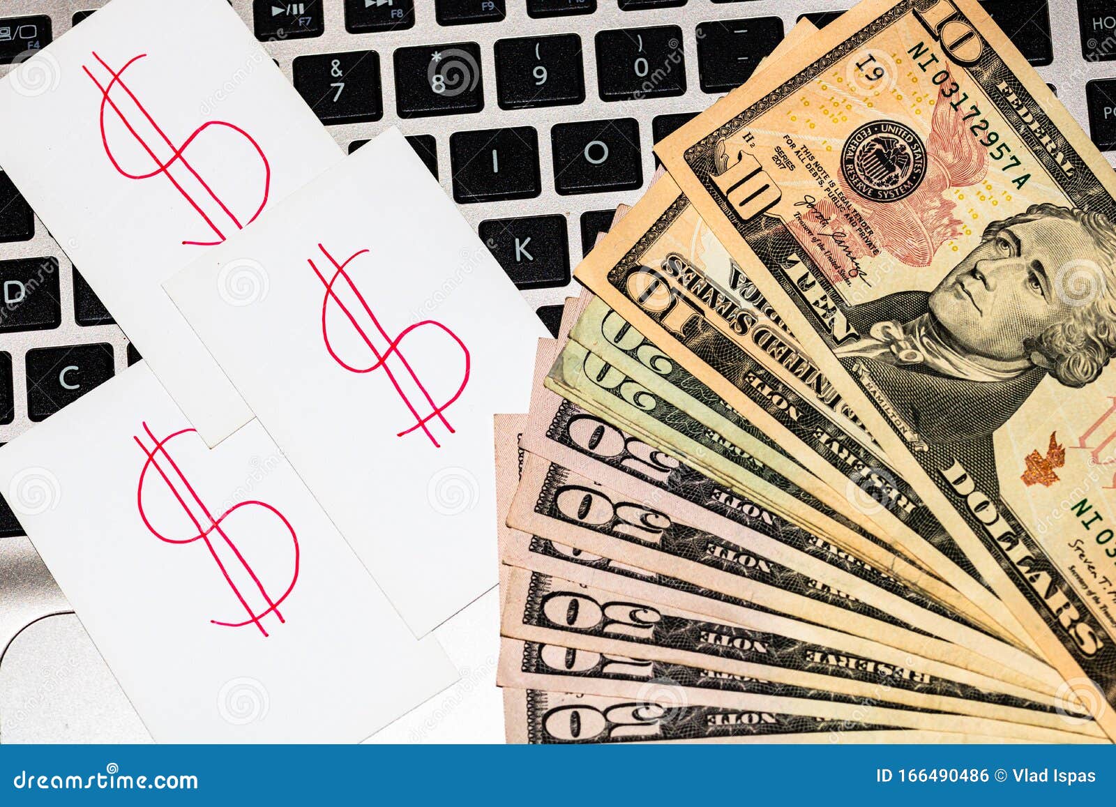 Writing on White Label Dollar Sign. Dollars and White Labels on ...