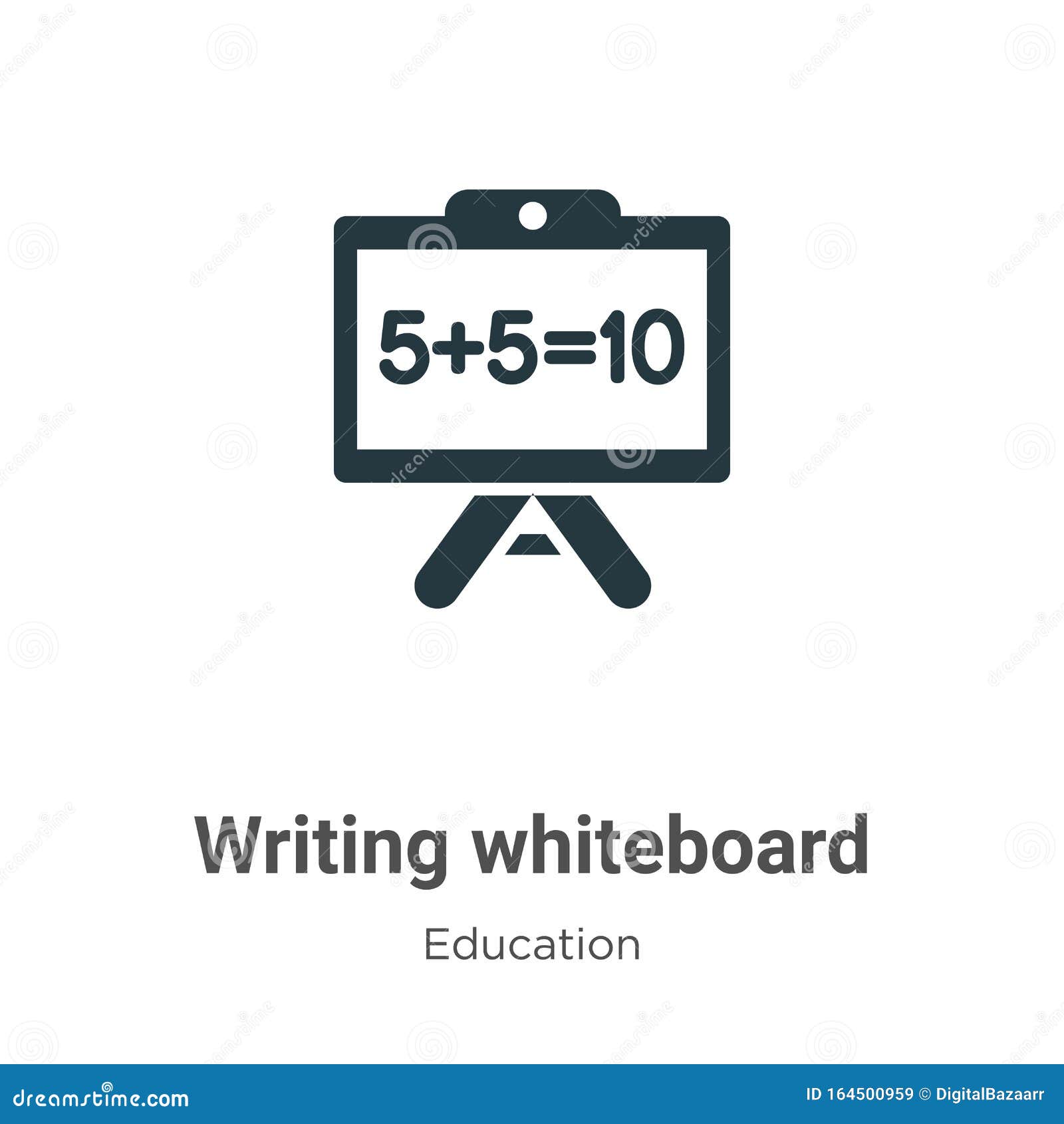 Writing Whiteboard Vector Icon on White Background. Flat Vector Writing ...