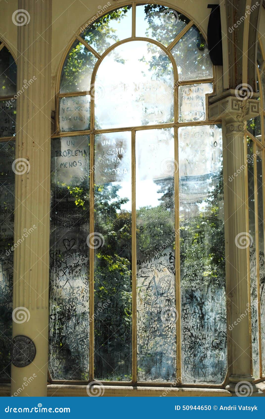 Writing on a window stock photo. Image of dirty, drawing - 50944650