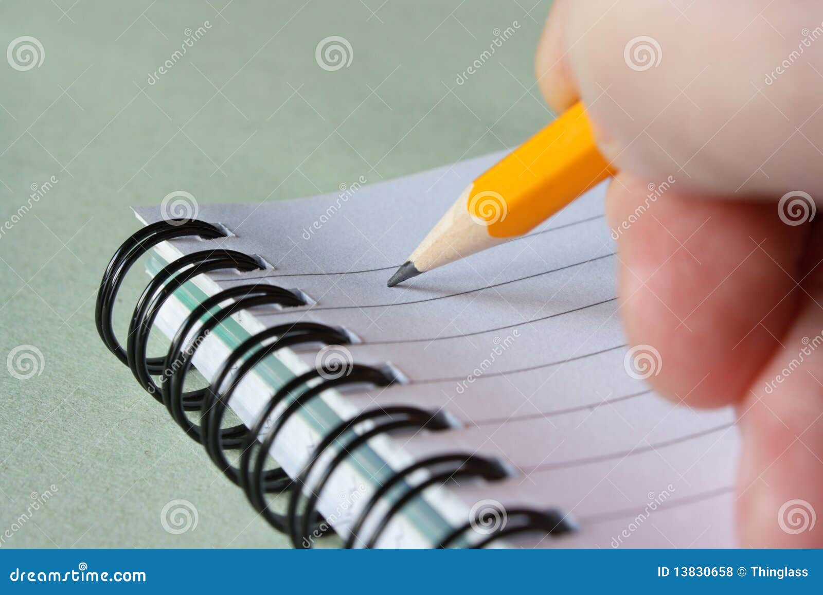 Writing with a Yellow Pencil Stock Photo - Image of hand, pencil: 13830658