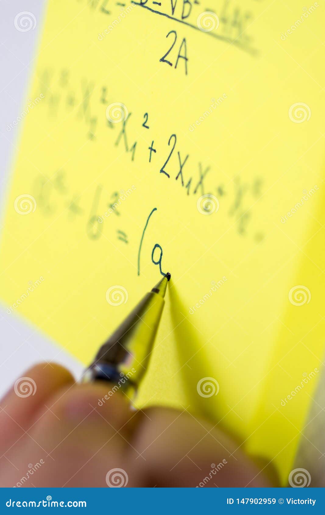 Writing on Yellow Sticky Notes Close Up Stock Image - Image of holding ...