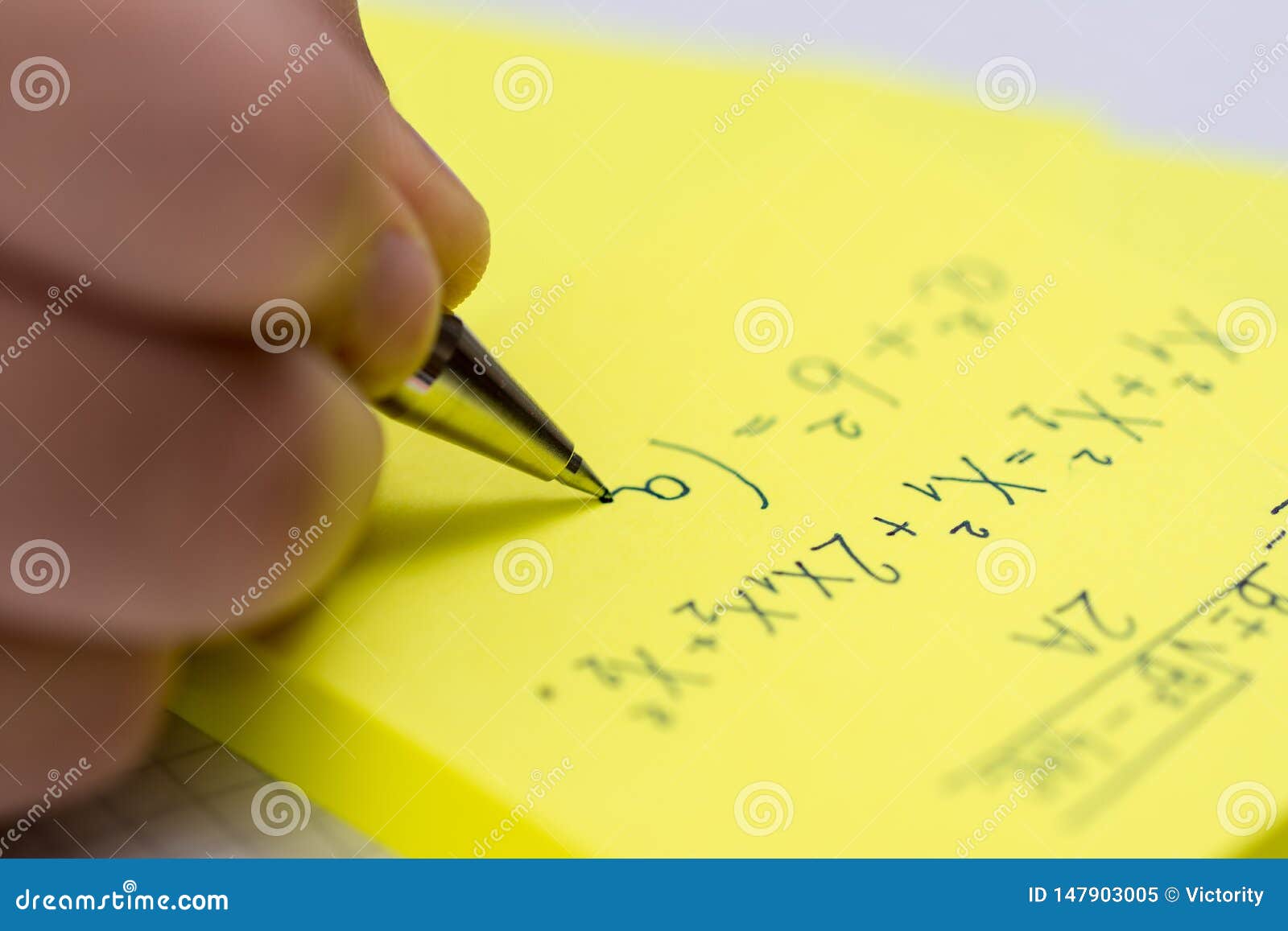 Writing on Yellow Sticky Notes Close Up Stock Image - Image of ...