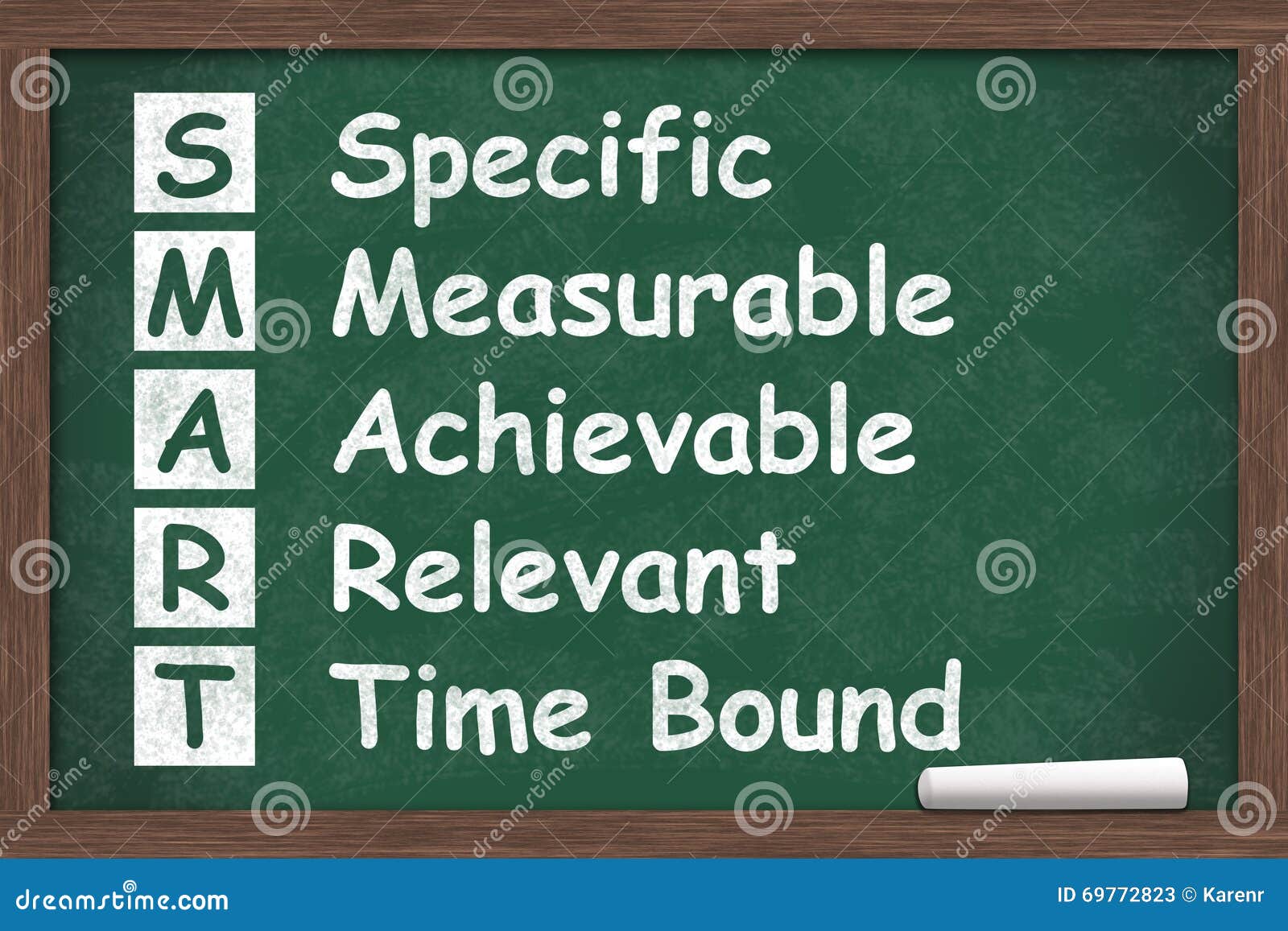 Writing your SMART Goals stock illustration. Illustration of words ...
